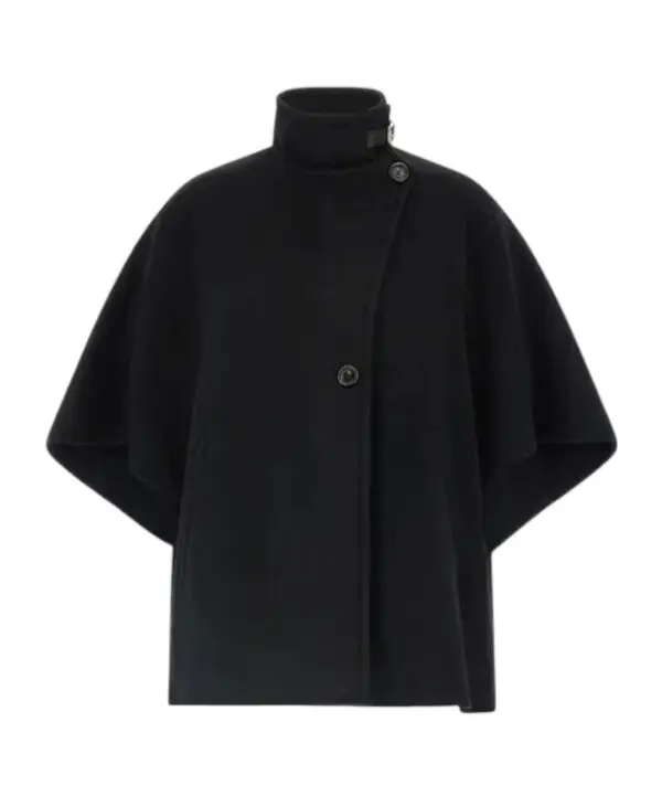 Max Mara High-necked Cloak - Black