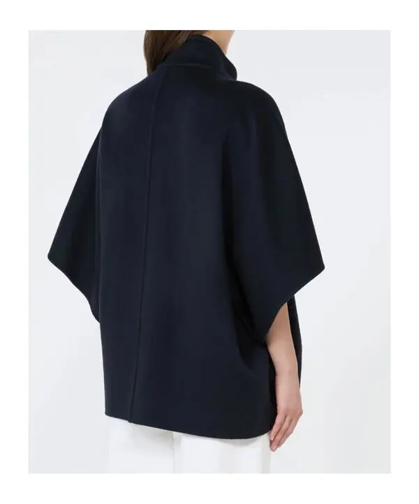 Max Mara Derrik High Neck Cape - Midnight Blue