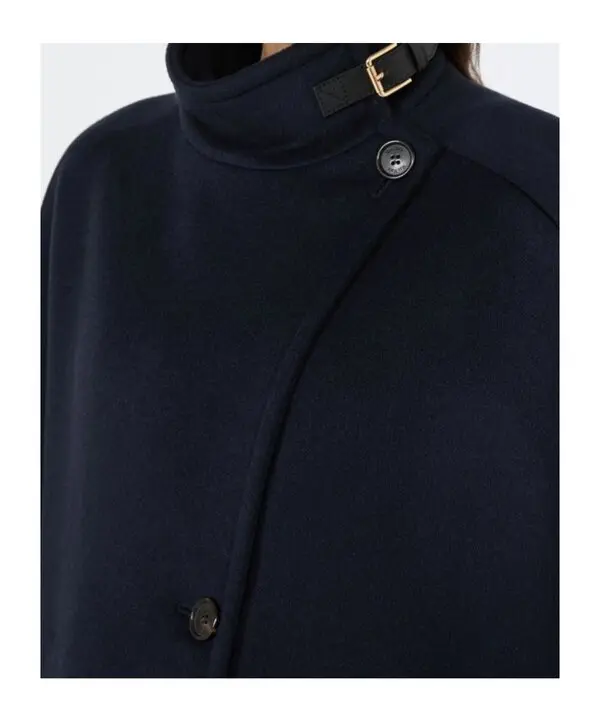 Max Mara Derrik High Neck Cape - Midnight Blue