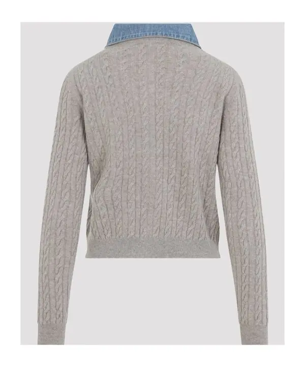 Miu Miu Wool And Cashmere Cardigan - Grey