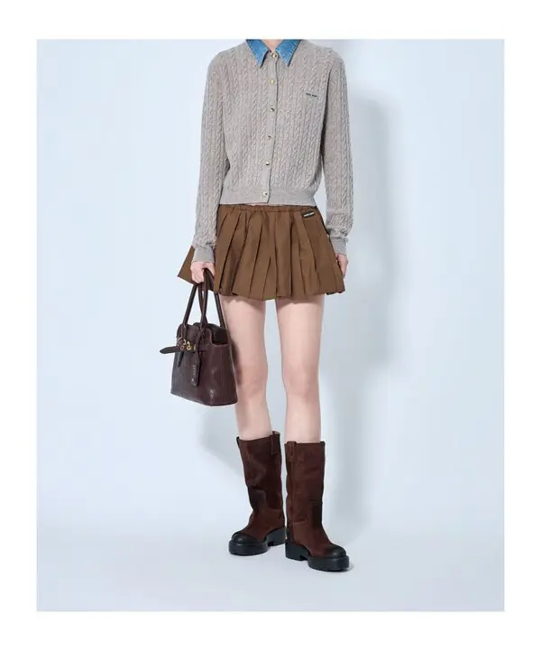 Miu Miu Wool And Cashmere Cardigan - Grey