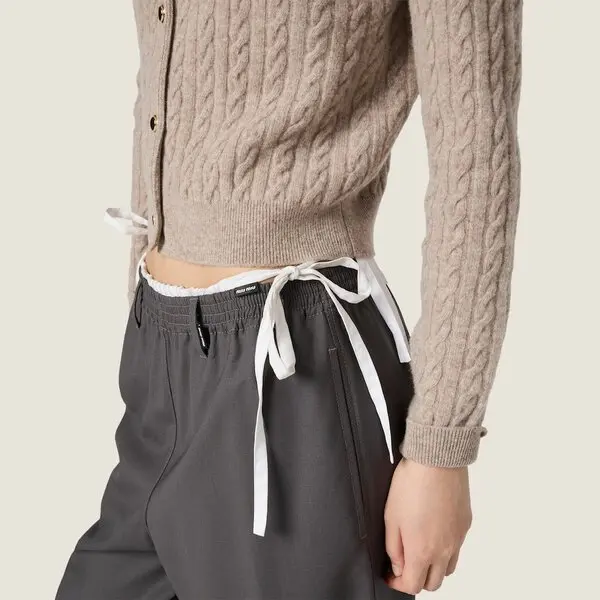 Miu Miu Wool And Cashmere Cardigan - Grey