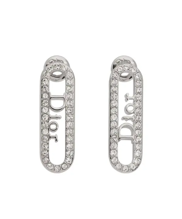 Dior Link Earrings - Gray