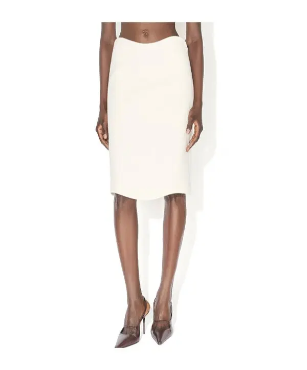 Alaïa Curved Wool Crepe Skirt