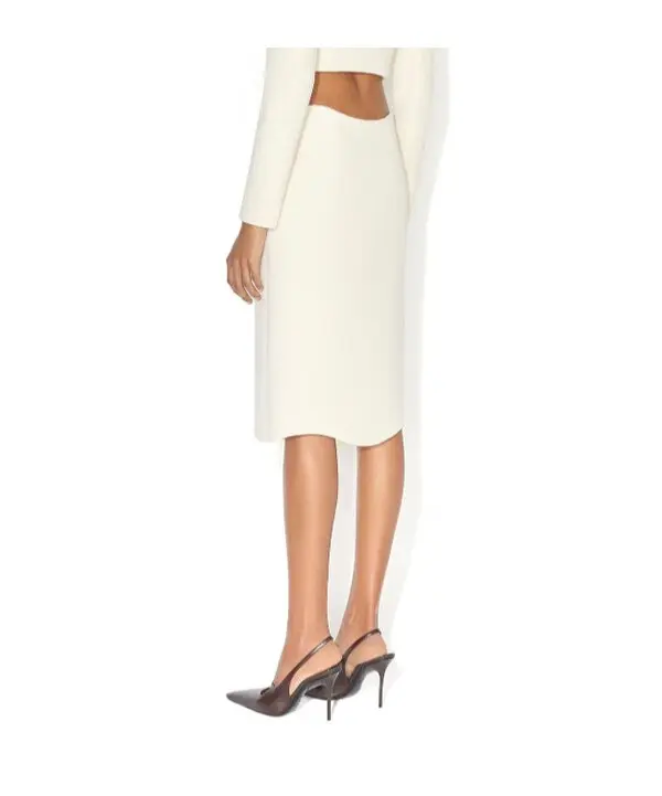 Alaïa Curved Wool Crepe Skirt