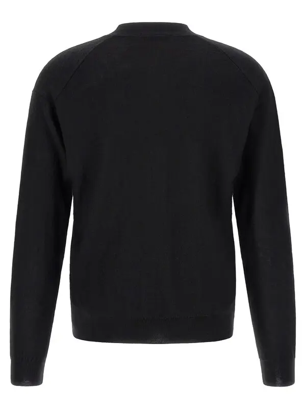 LEMAIRE Long Sleeved V-neck Cardigan With Ribbed Details