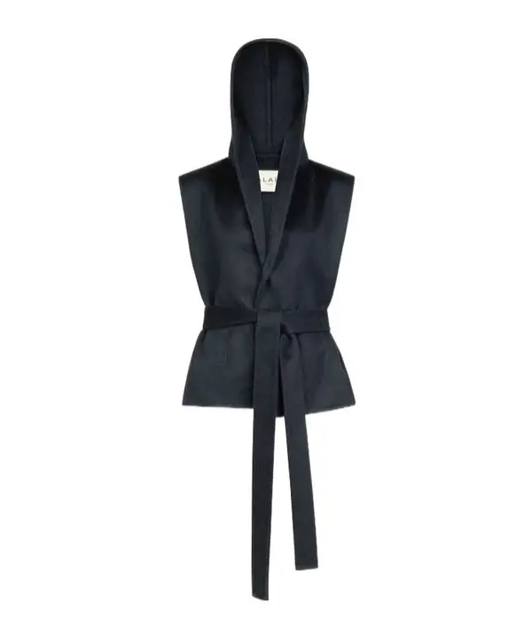 Alaïa Hooded Belted Gilet - Midnight Blue