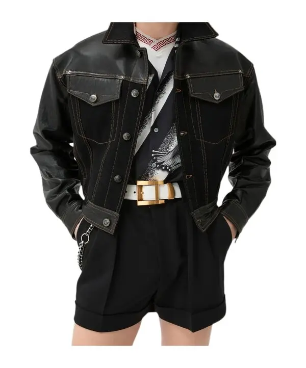Versace Contrast-panel Button-up Jacket