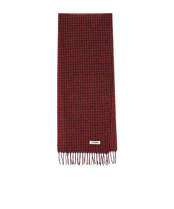 JIL SANDER Tasseled Scarf - Red