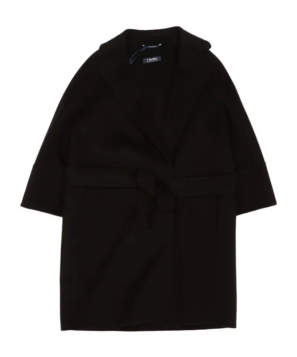 Max Mara Arona Belted Cocoon-fit Coat - Black