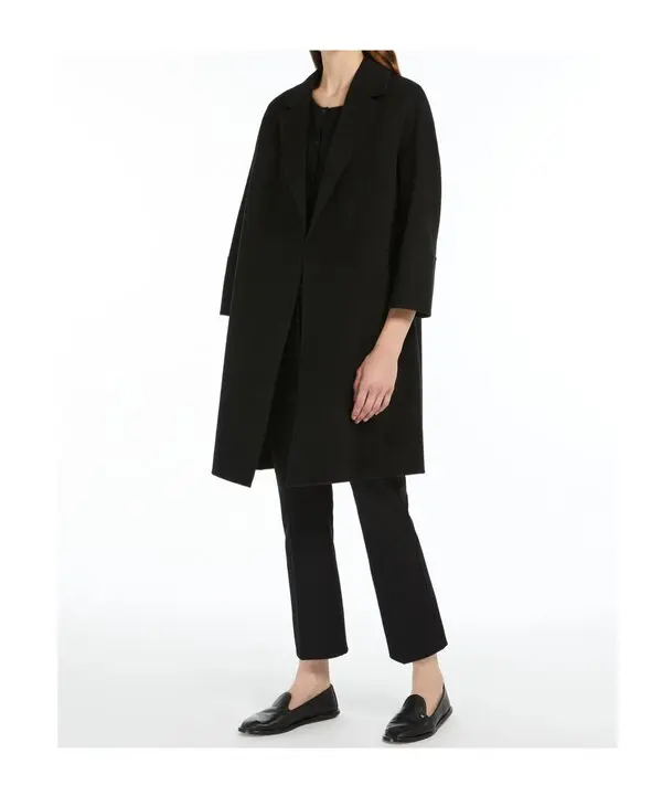 Max Mara Arona Belted Cocoon-fit Coat - Black