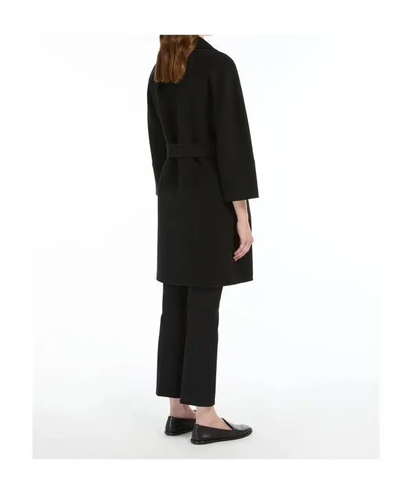 Max Mara Arona Belted Cocoon-fit Coat - Black