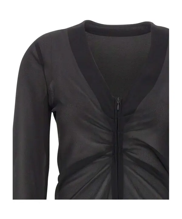 MAISON MARGIELA Sheer Gathered V-neck Top