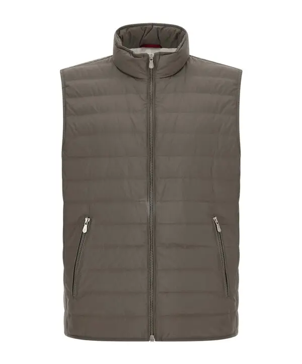Brunello Cucinelli Quilted Zip Vest - Green
