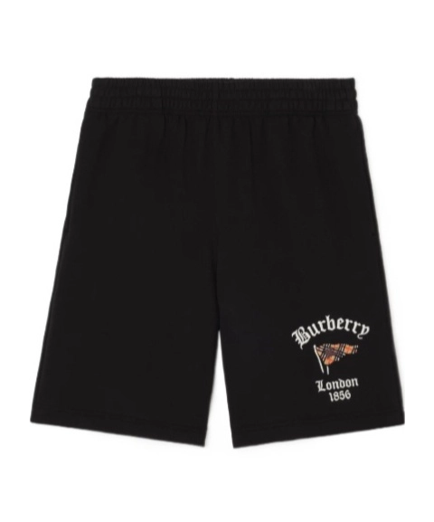 Burberry Logo Embroidered Cotton Bermuda Shorts