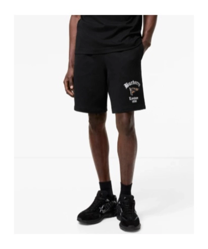 Burberry Logo Embroidered Cotton Bermuda Shorts