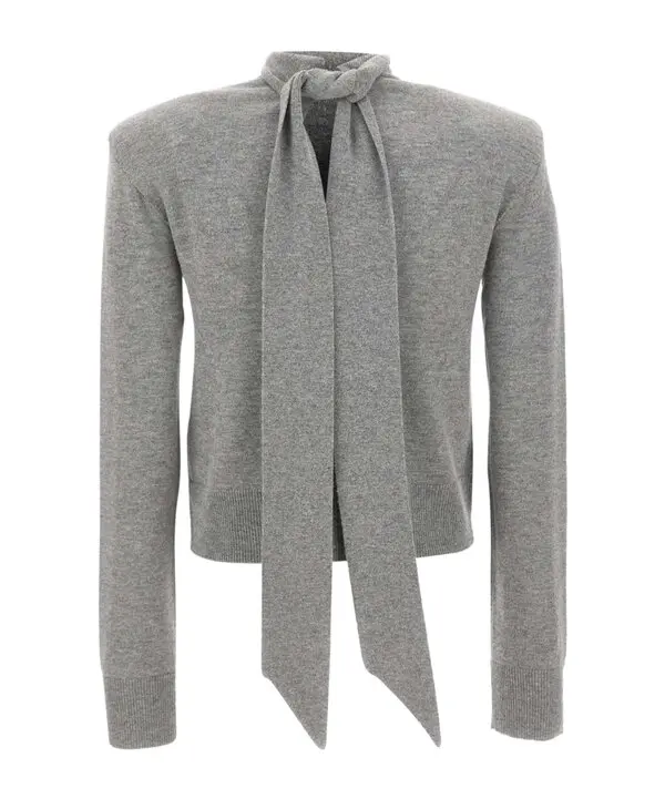 ROTATE BY BIRGER CHRISTENSEN Wool Bow Detail High Neck Sweater