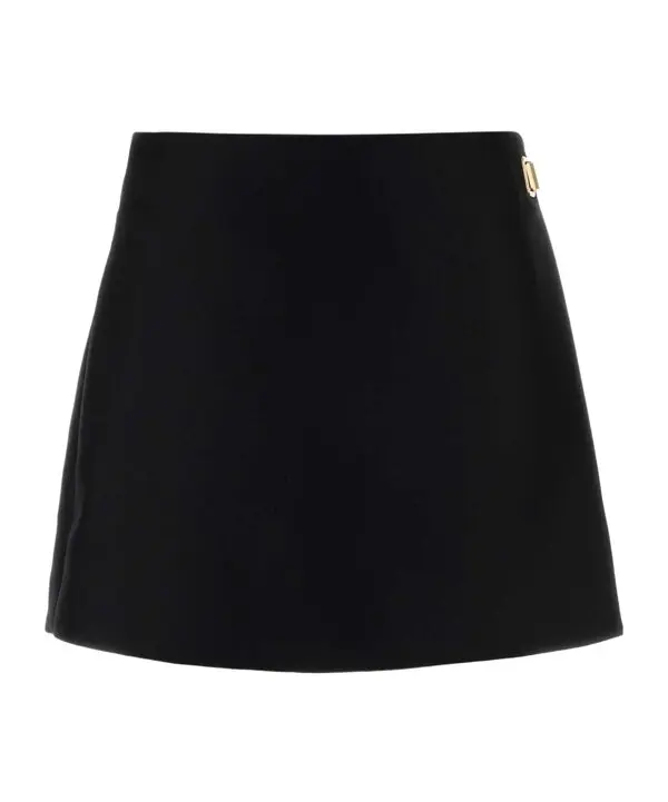 Balenciaga Mini Tailored Skort With Gold Metal Buckles - Black