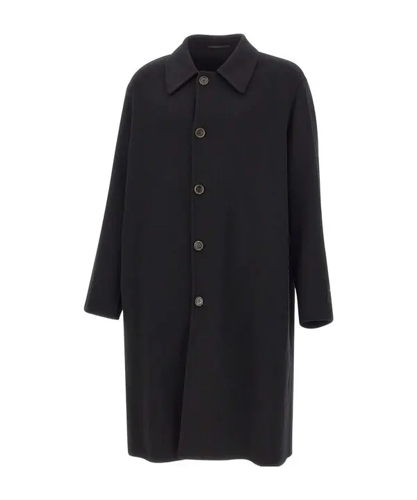MAISON MARGIELA Single-breasted Oversized Coat - Black