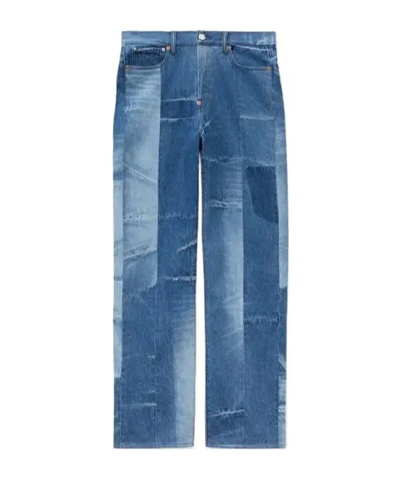Kenzo Patchwork Straight Fit Jeans - Stonewashed Blue