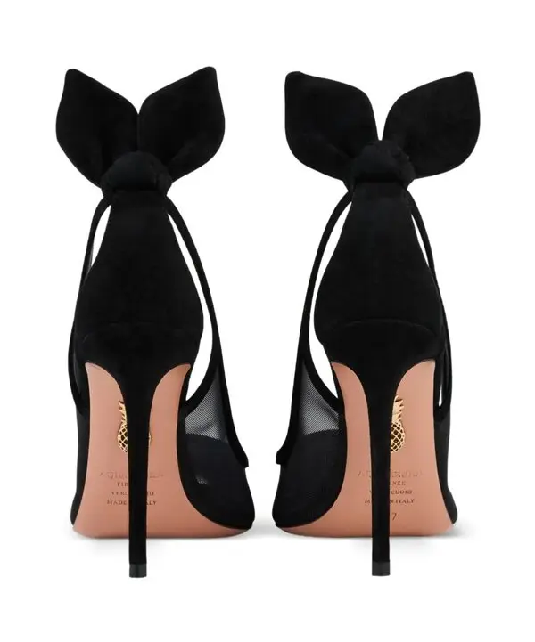 AQUAZZURA Bow Tie Mesh Heeled Pumps