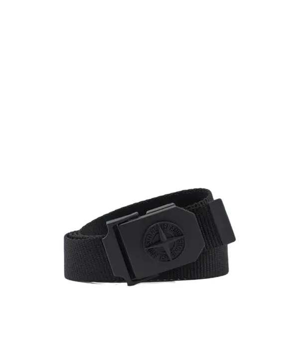 Stone Island Logo Buckle Belt - Black