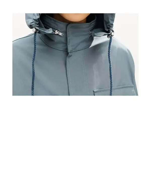 Kenzo Mid-length Drawstring Waist Windbreaker Jacket - Anthracite