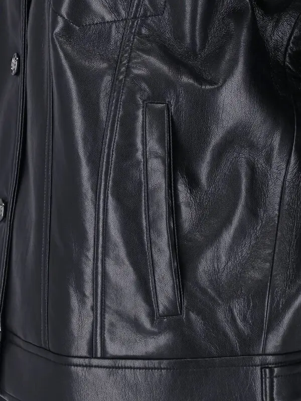 ANINE BING Leather Straight Hem Jacket