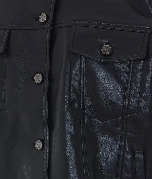 ANINE BING Leather Straight Hem Jacket