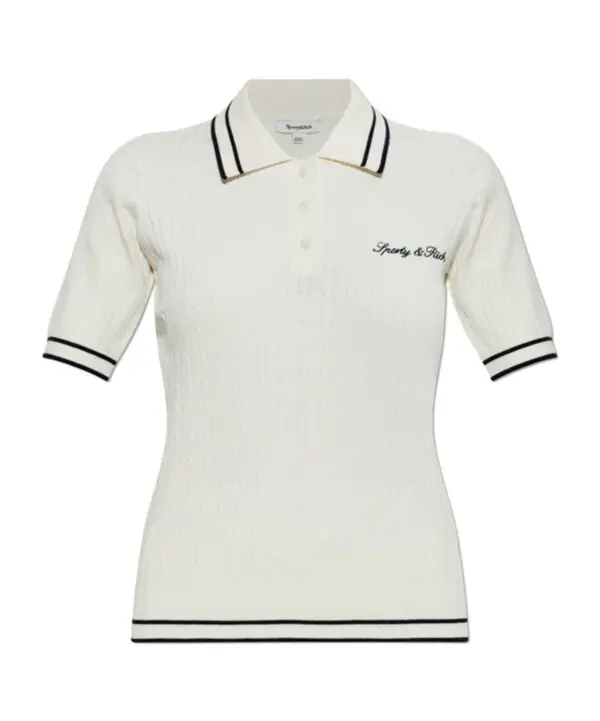 SPORTY  RICH Sporty & Rich Short Sleeve Polo Shirt