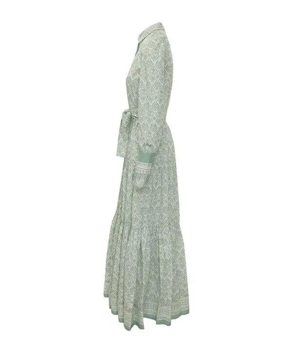 MC2 SAINT BARTH Long Sleeve Printed Maxi Dress