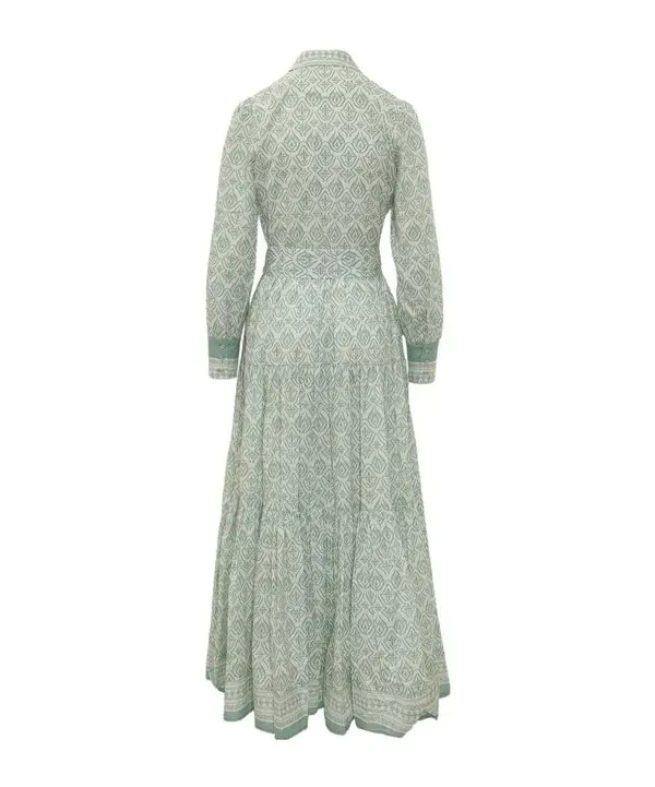 MC2 SAINT BARTH Long Sleeve Printed Maxi Dress