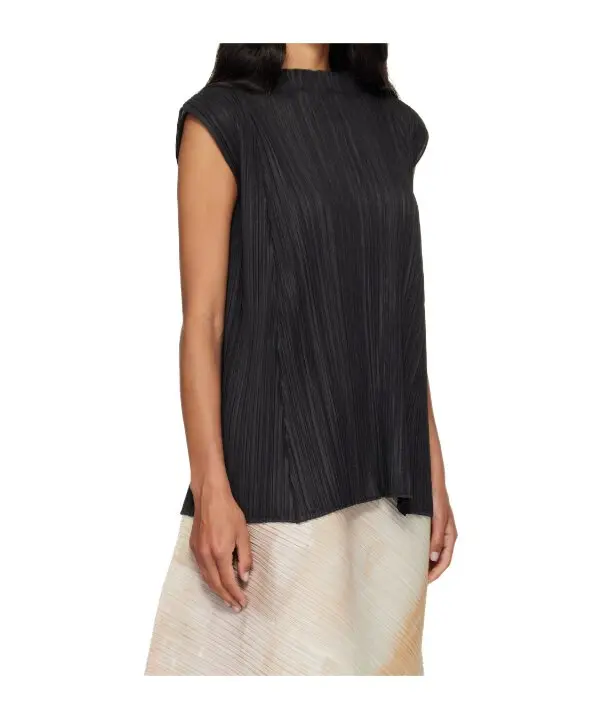 PLEATS PLEASE BY ISSEY MIYAKE High-neck Sleeveless Top