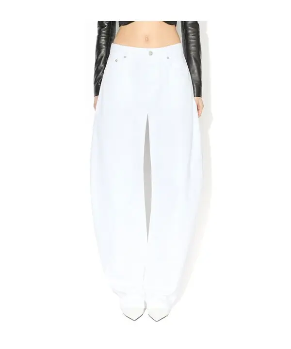 Alaïa High-waisted Wide-leg Jeans - White