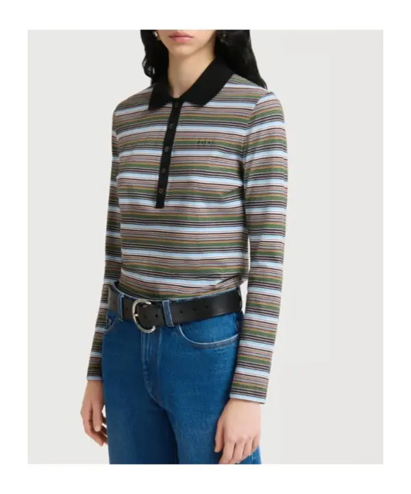 Marni Multicolour Striped Jersey Polo Shirt