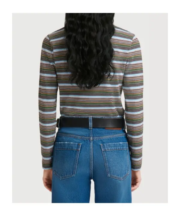 Marni Striped Long Sleeve Polo Top