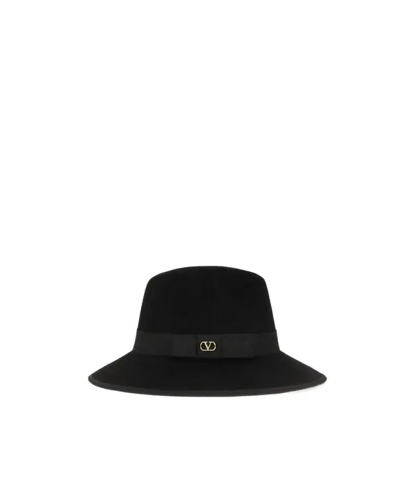 Valentino Garavani Vlogo Signature Ribbon Hat - Black