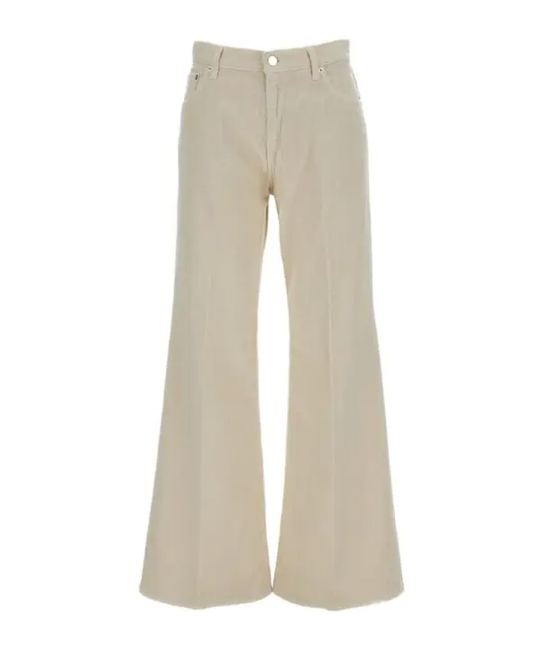 HAIKURE Clara Velvet Flared Pants - White
