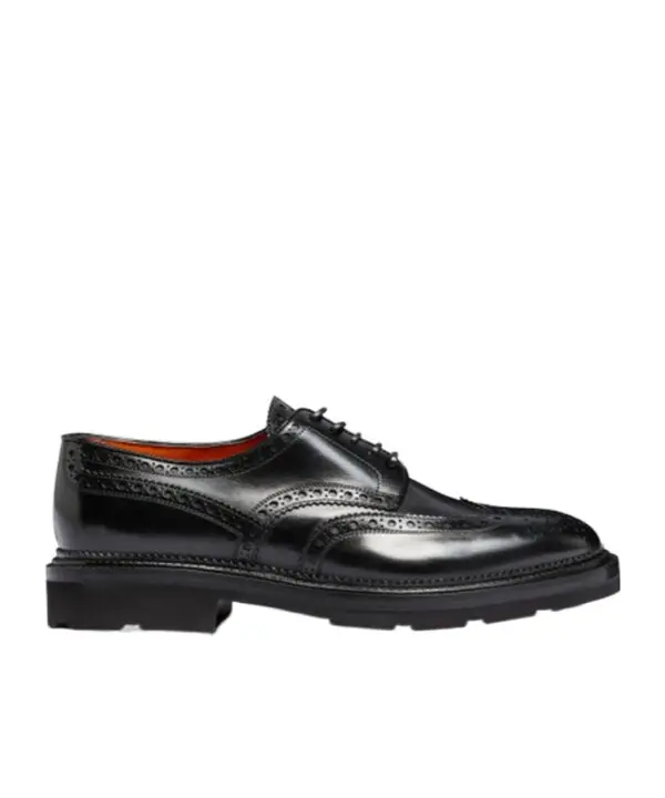 Santoni Brogue-detailing Leather Derby Shoes