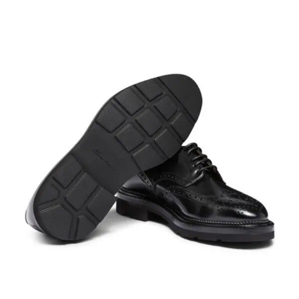 Santoni Brogue-detailing Leather Derby Shoes