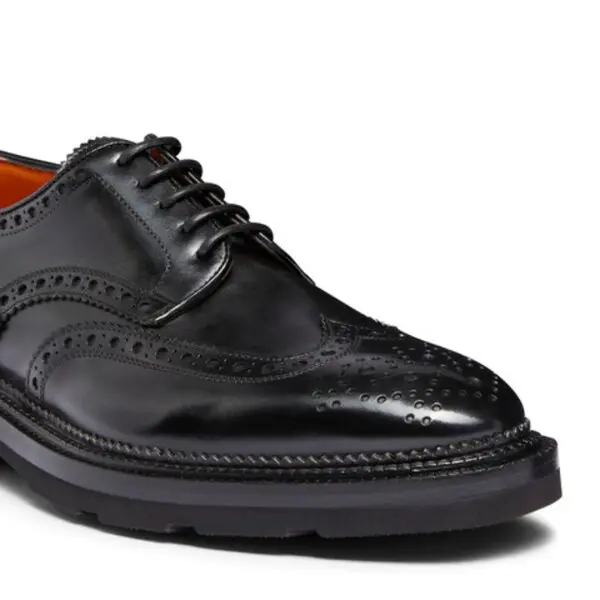 Santoni Brogue-detailing Leather Derby Shoes