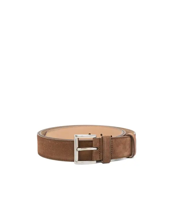 Prada Enamel Logo Buckle Belt - Brown