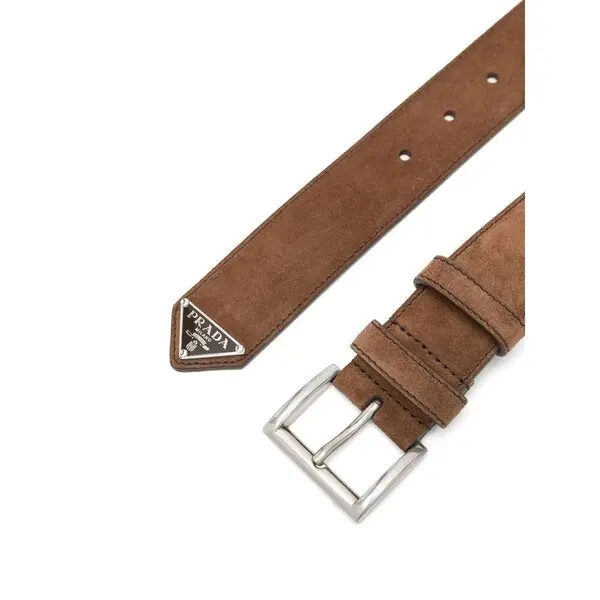 Prada Enamel Logo Buckle Belt