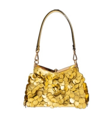 Etro Vela Sequin Embellished Small Shoulder Bag - Gold