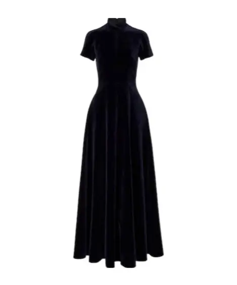 EMILIA WICKSTEAD Malinda Cotton Velvet Gown - Black