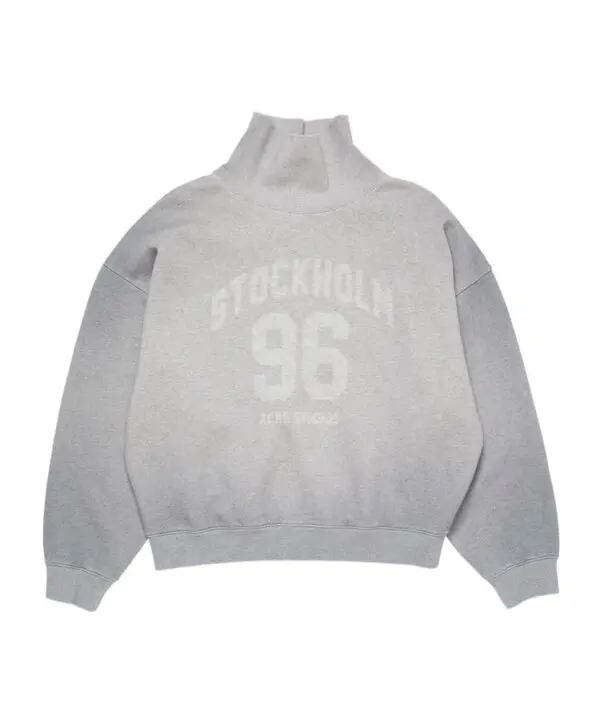 Acne Studios High-neck Logo Graphic Sweater - Gray