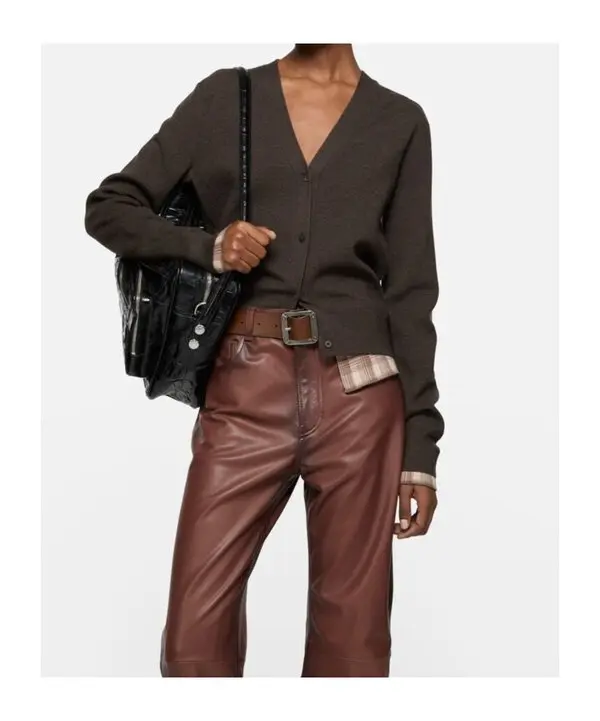 Acne Studios Wool Cardigan With Plaid Detail - Black