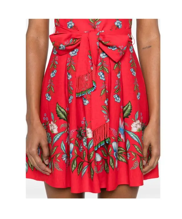 Farm Rio Sleeveless Drawstring Mini Dress