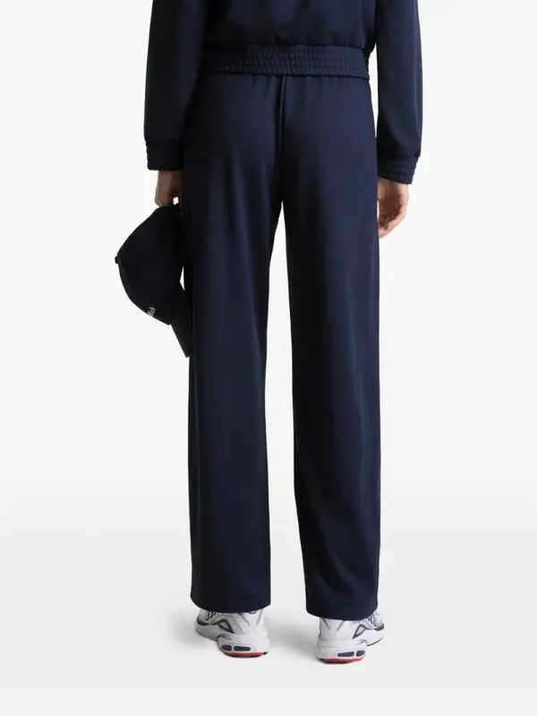 SPORTY  RICH Sporty & Rich Elastic Waistband Straight Leg Trousers With Embroidered Logo