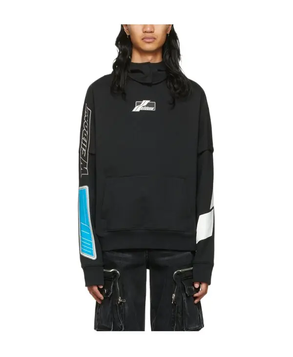 We11Done Logo Printed Straight Hem Hoodie